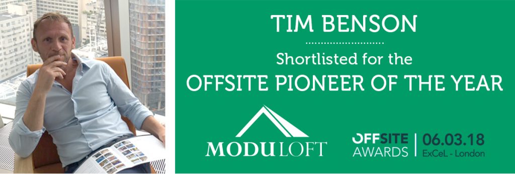 Tim Benson Shortlisted for Offsite Pioneer Award